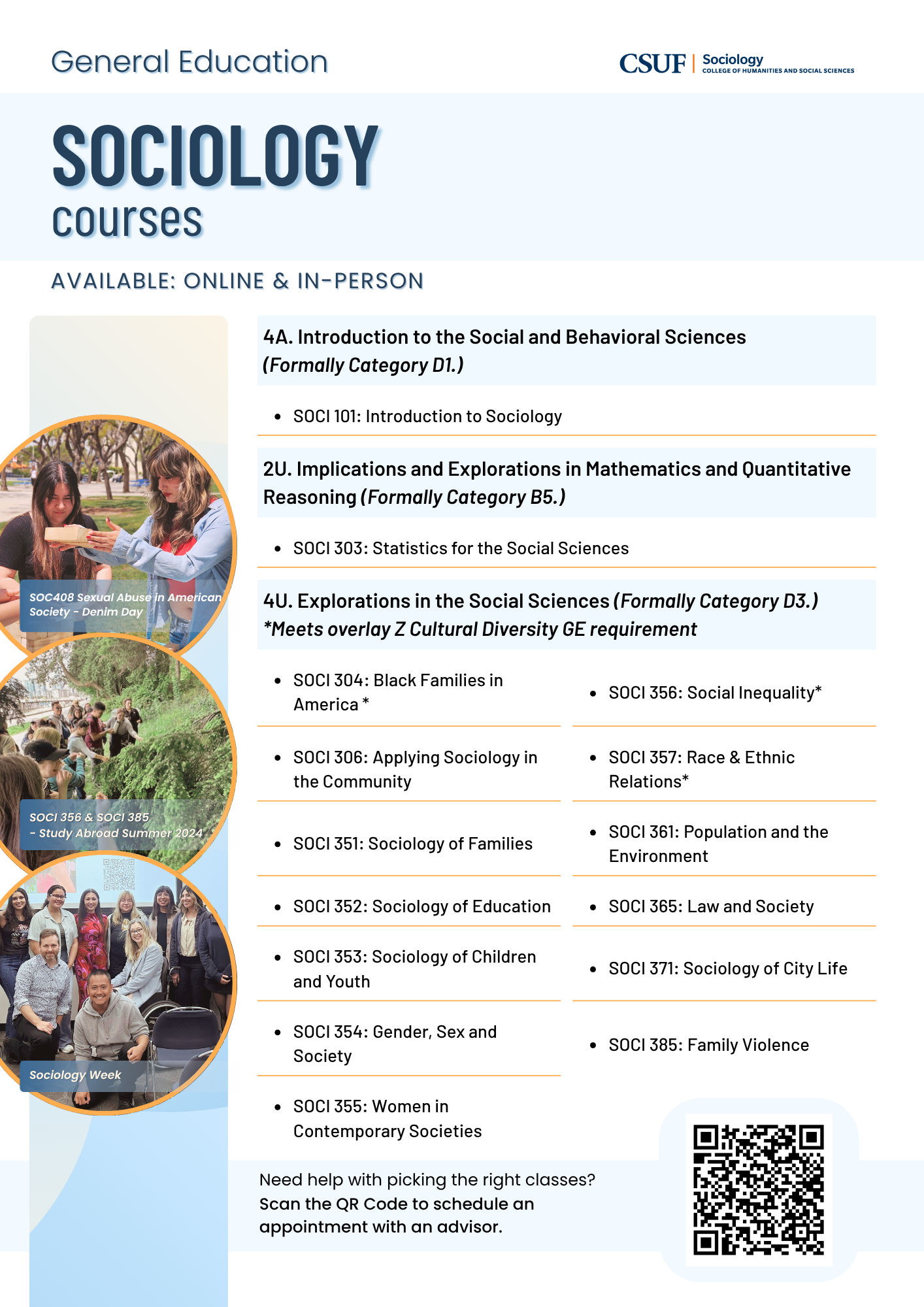Class Schedule | CSUF - Sociology